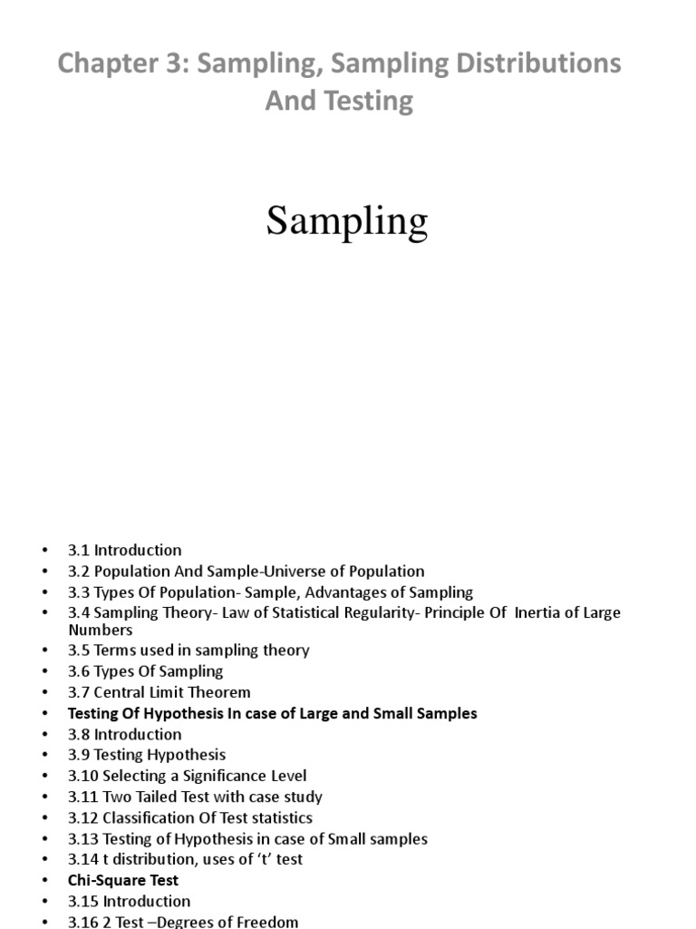 Chapter 3 - Sampling - Part I PDF | PDF | Chi Squared Distribution ...