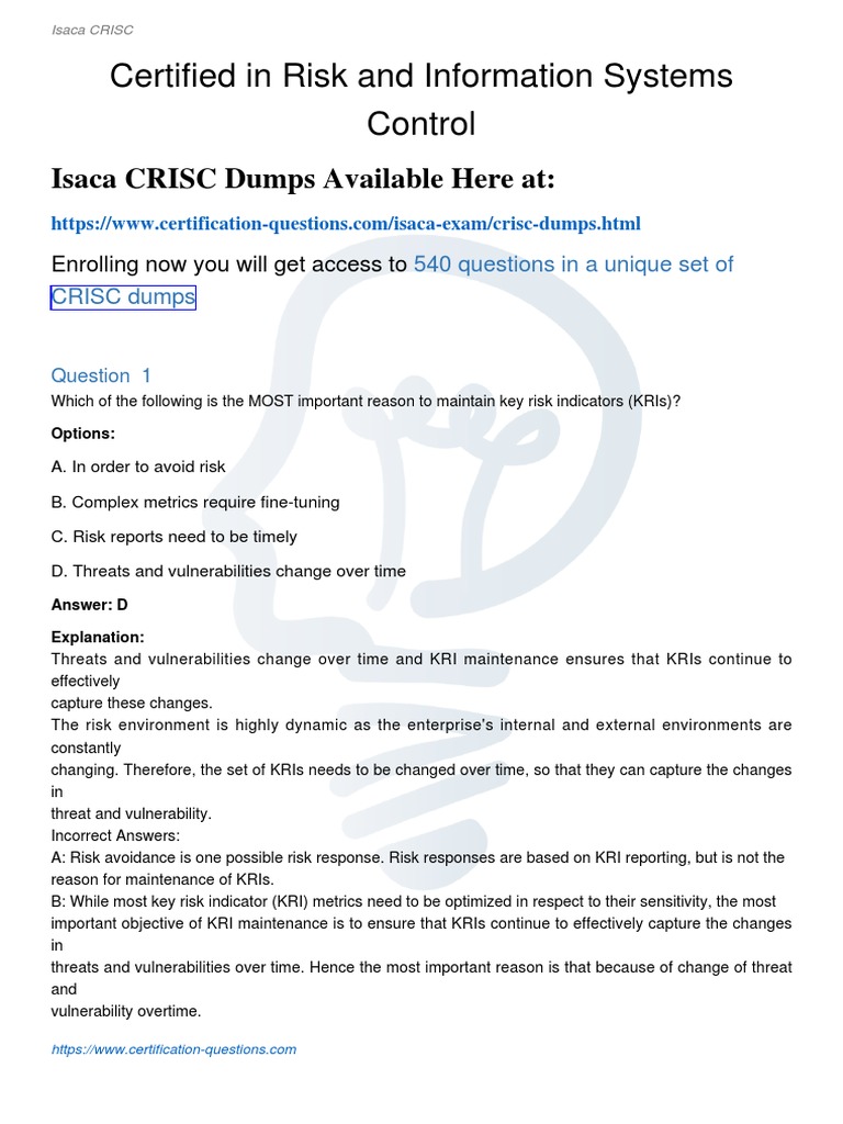 Crisc PDF | PDF | Risk | Risk Management