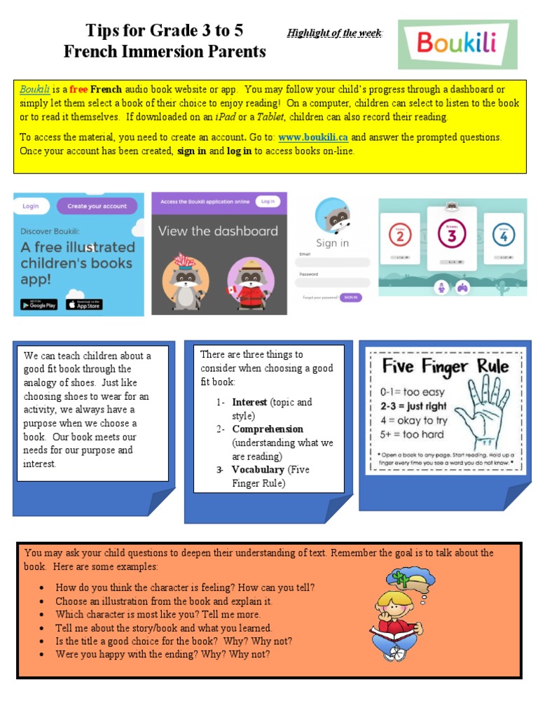 Boukili Tips for French Immersion Parents | PDF | Books