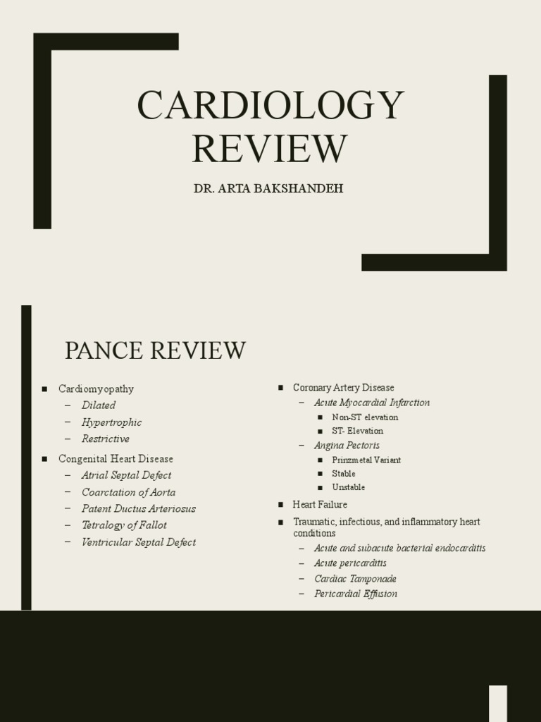 PANCE - Cardio Review 2020 | PDF | Congenital Heart Defect | Myocardial ...