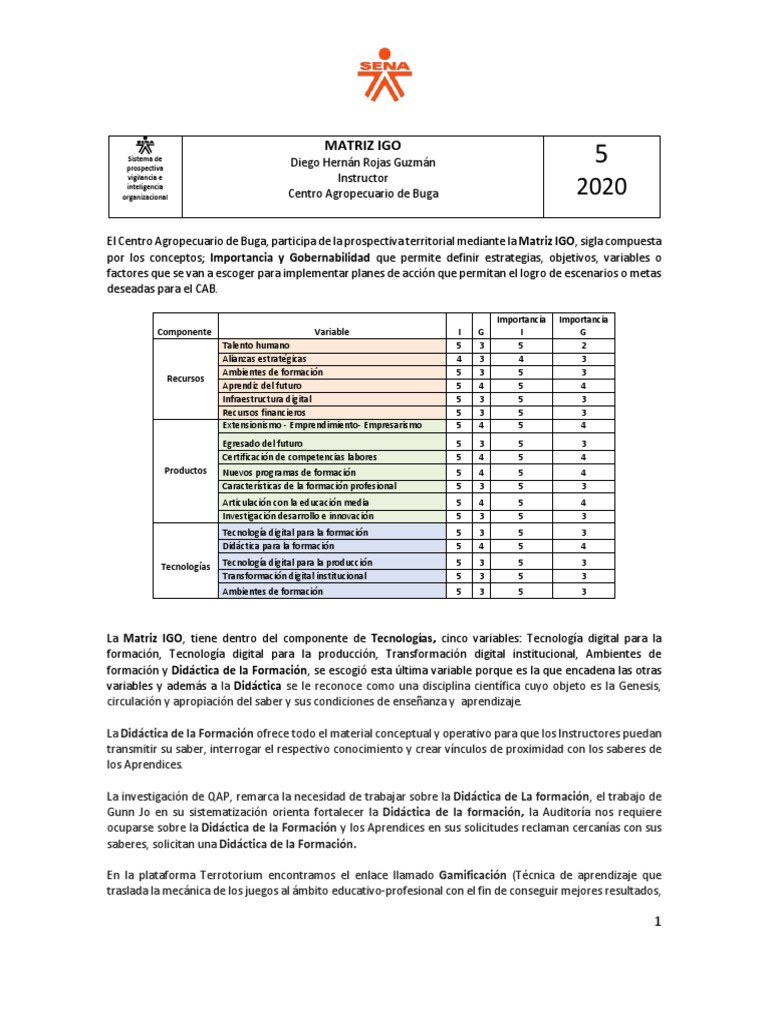 Matriz Igo - Cab - Entrega 5 - Hidrotornillo - Piscicultura - Acuicultura | PDF | Colombia ...
