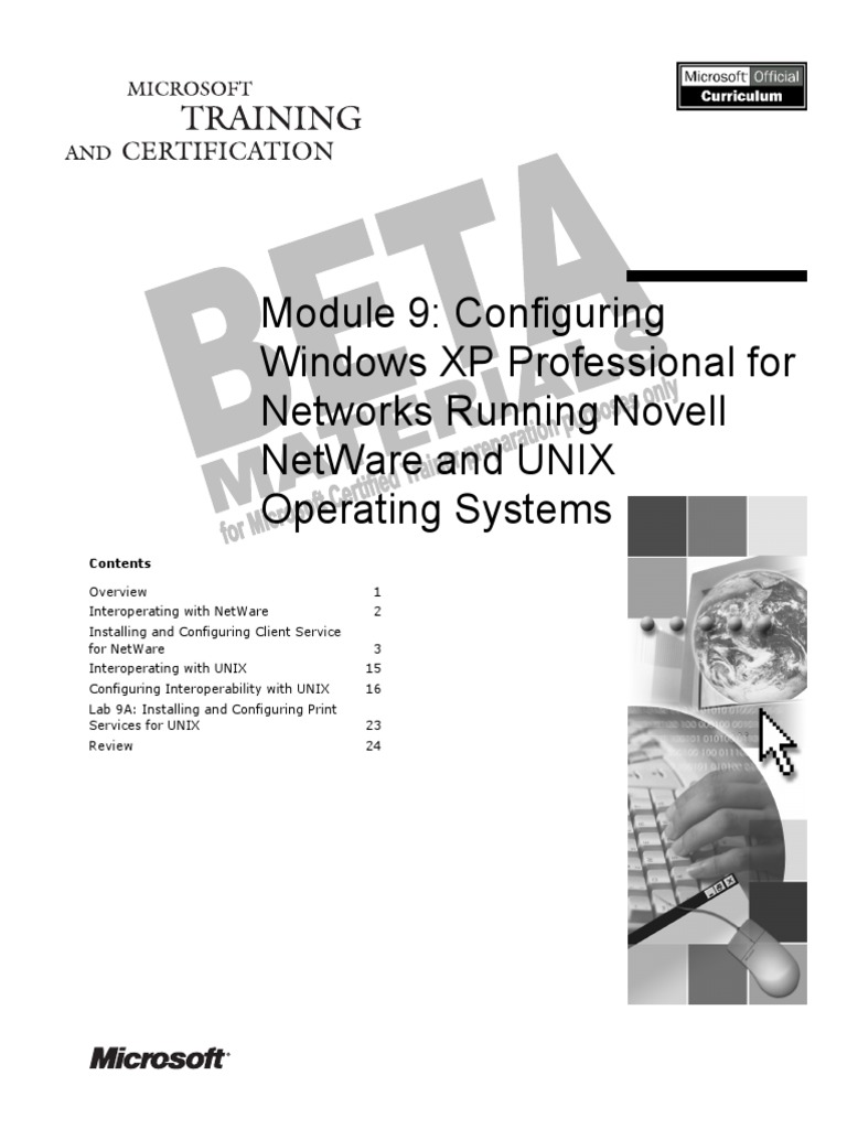 Configuring Windows XP Professional For Networks Running Novell Netware and Unix Operating ...
