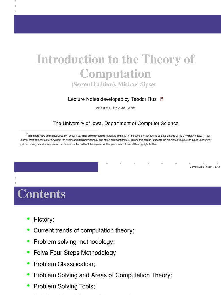 Introduction To The Theory of Computation: (Second Edition), Michael Sipser | PDF | Theory Of ...