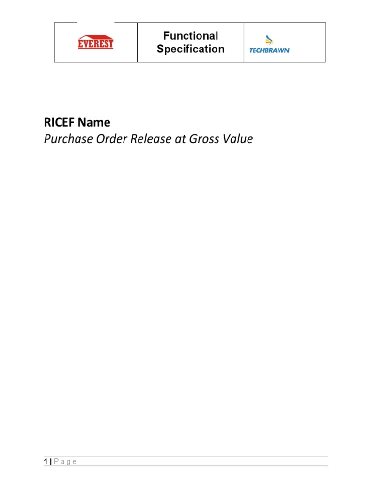 Ricef Name: Purchase Order Release at Gross Value | PDF | Specification (Technical Standard ...