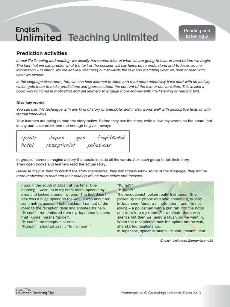Teaching+Tips Read 03 PredictionActivities | PDF | Cognition ...