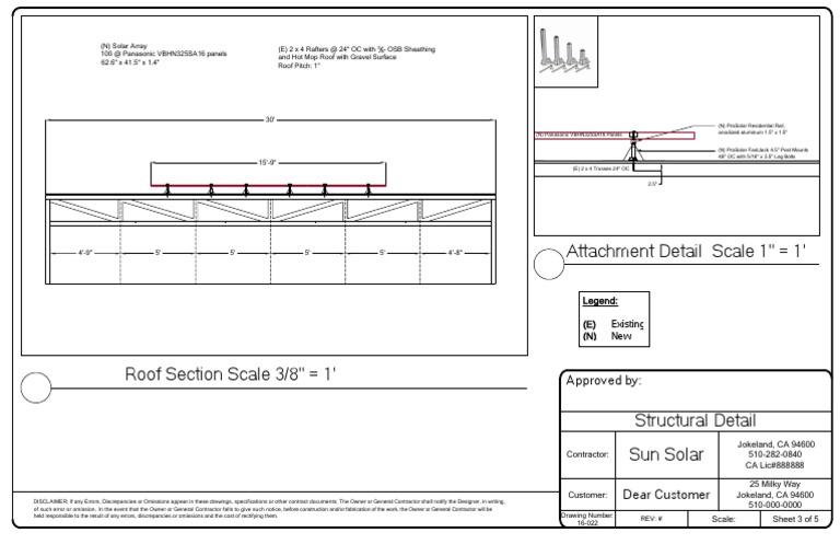 Sample Solar Permit Plan - Structual Detail | PDF | Civil Engineering ...