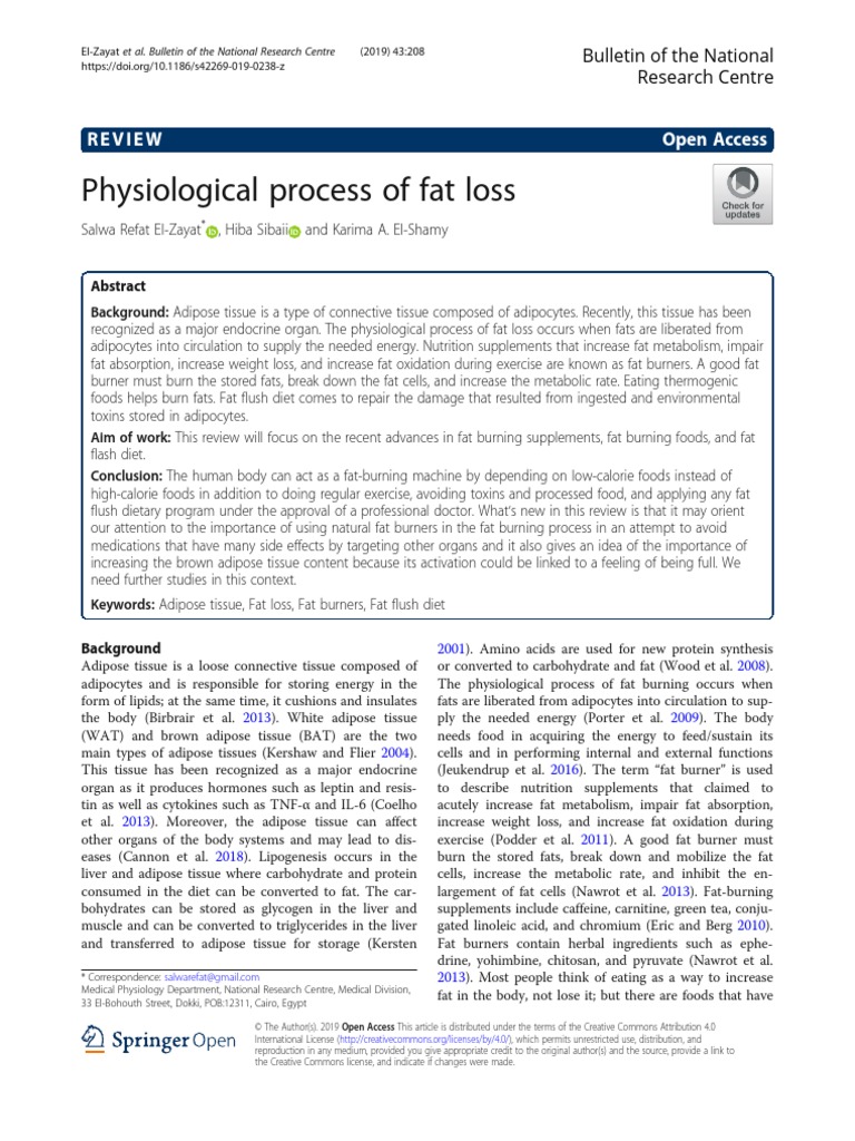 Physiological Process of Fat Loss: Review Open Access | PDF | Adipose ...