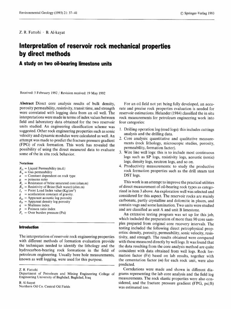 Reservoir Rock Properties Analysis | PDF | Petroleum Reservoir | Porosity