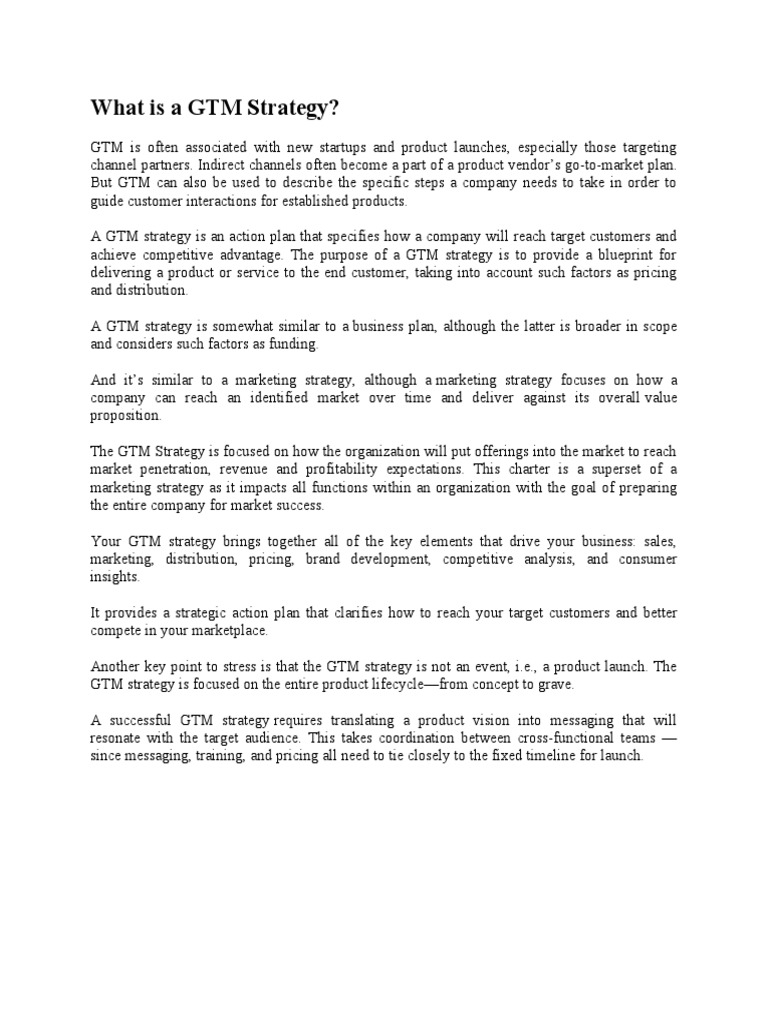 What Is A GTM Strategy? | PDF