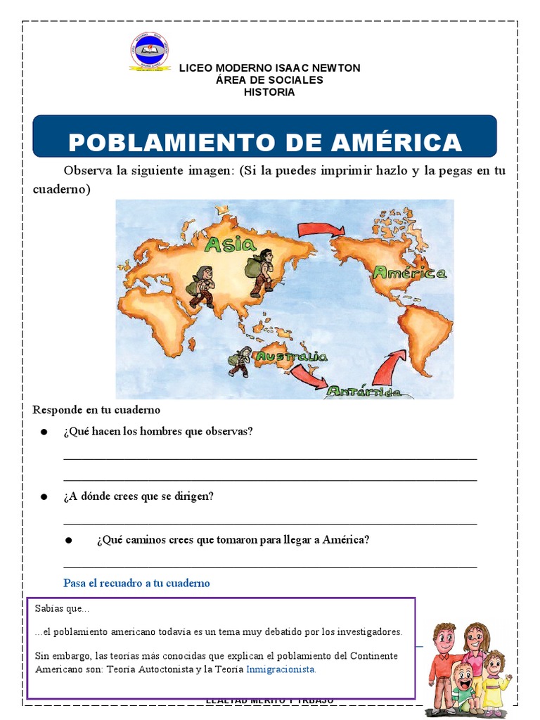 Poblamiento-de-América-para-Tercer-Grado-de-Primaria | PDF