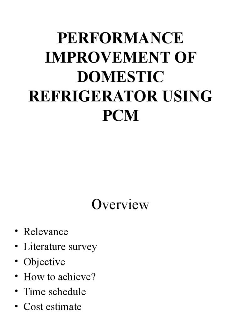 Performance Improvement of Domestic Refrigerator Using PCM | PDF ...