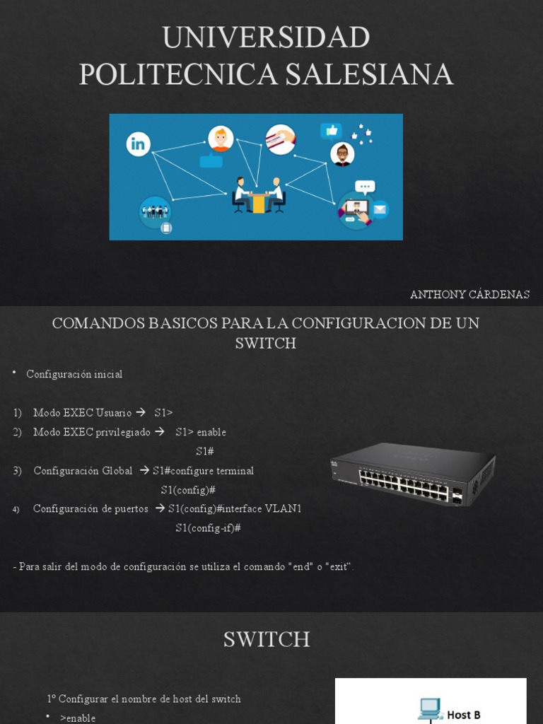 Comandos Basicos para La Configuracion de Un Switch | PDF | Estándares ...