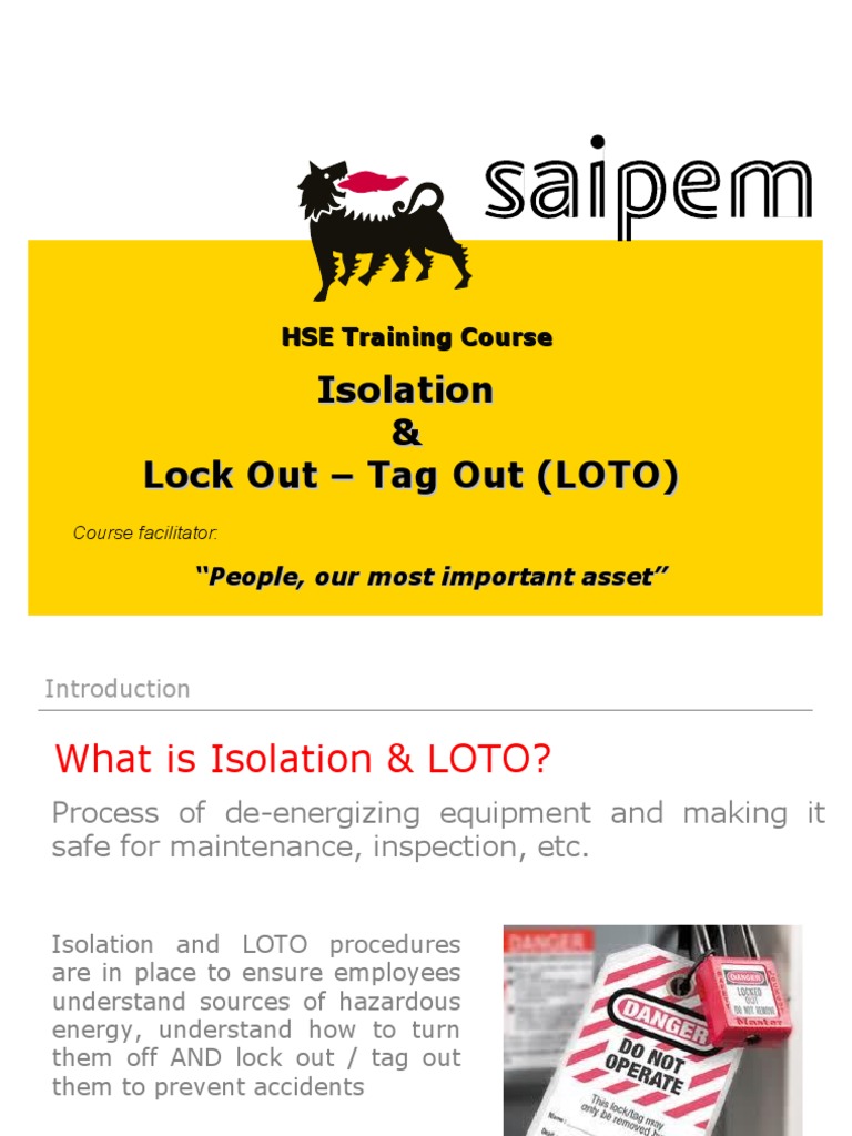 Isolation & Lock Out - Tag Out (LOTO) | PDF | Safety | Energy And Resource