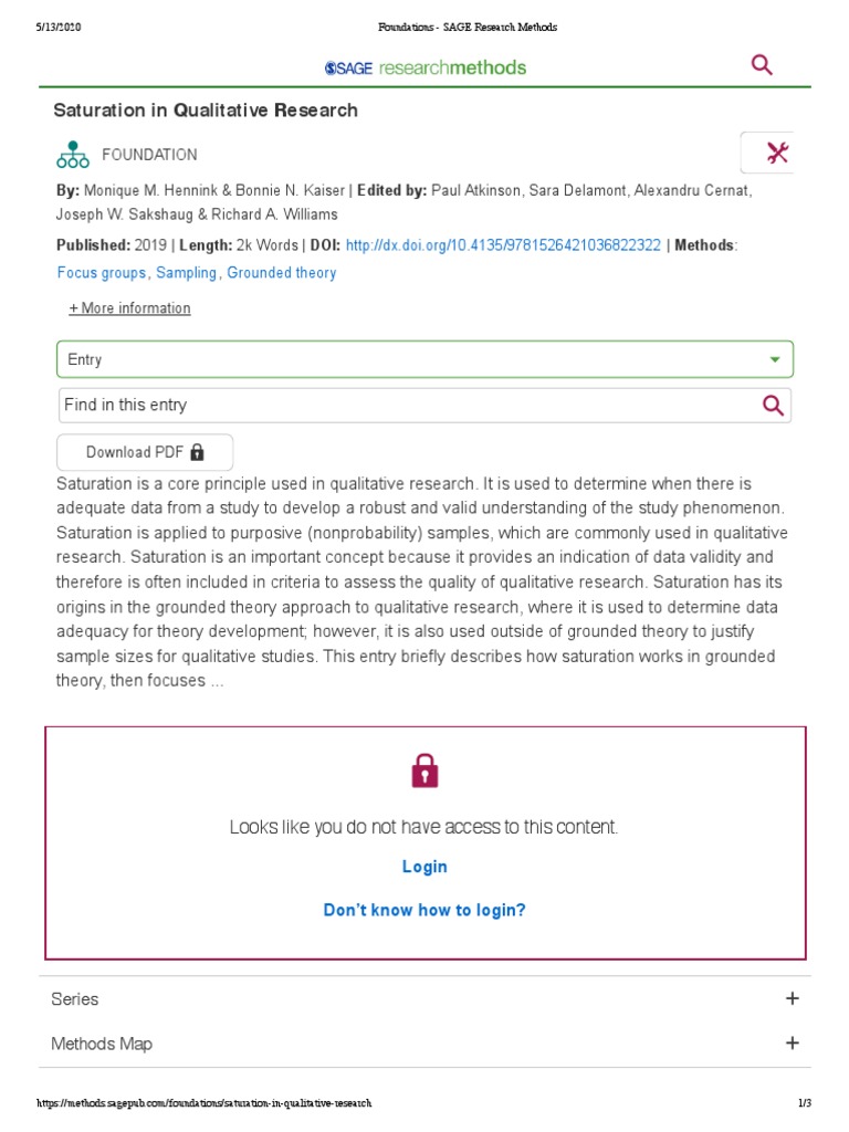 Foundations - SAGE Research Methods | PDF | Qualitative Research | Data