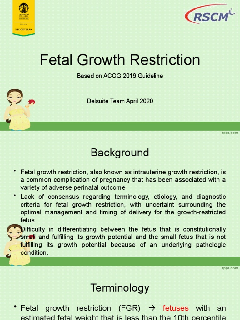 Fetal Growth Restriction - ACOG 2019 | PDF | Fetus | Prenatal Development