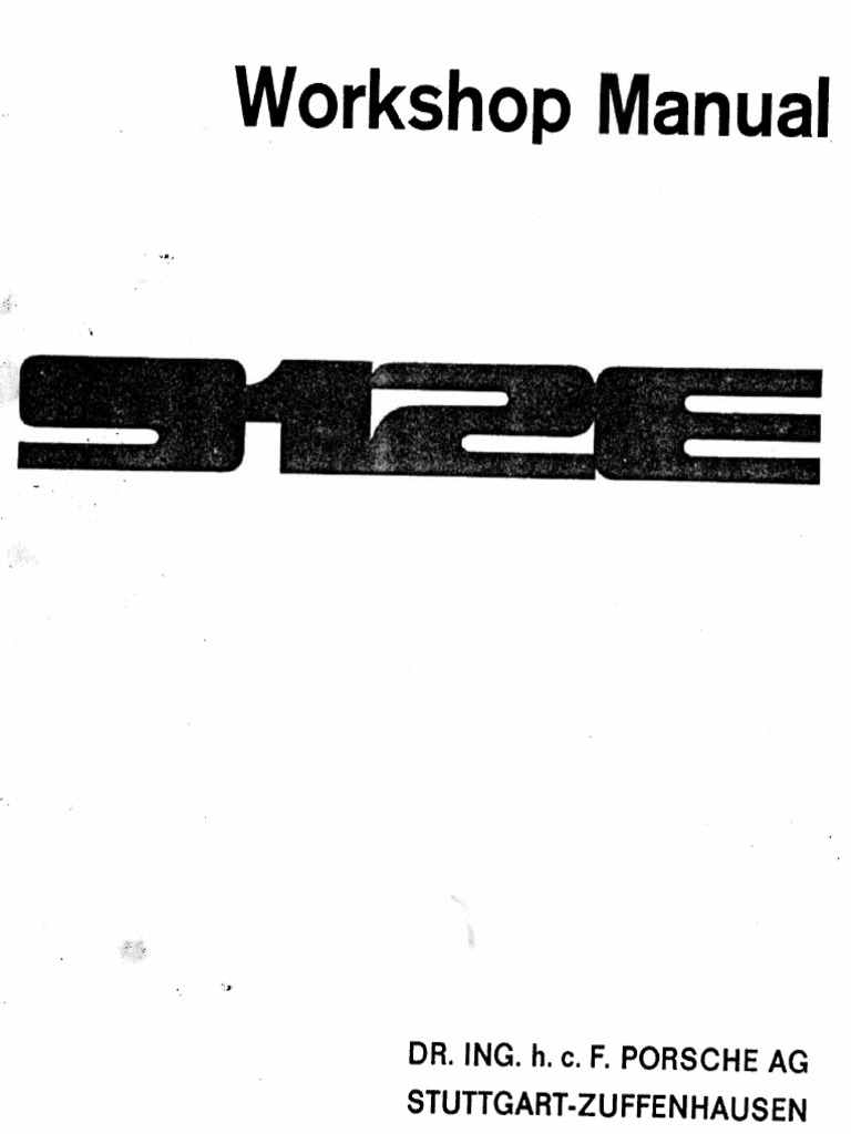 912E Workshop Manual Engine | PDF