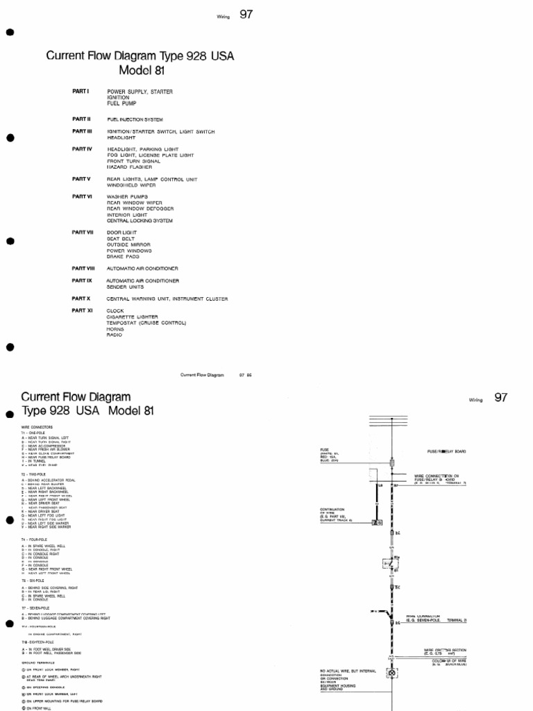 Porsche 928 1981 Current Flow Diagram | PDF | Car | Private Transport