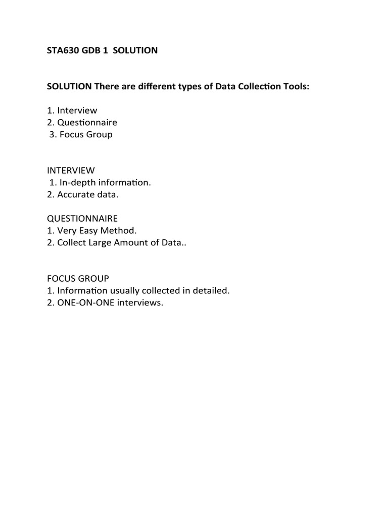 Sta630 GDB 1 Solution | PDF