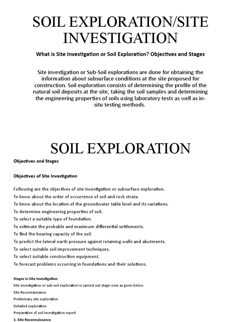 SOIL EXPLORATION (Autosaved) | PDF