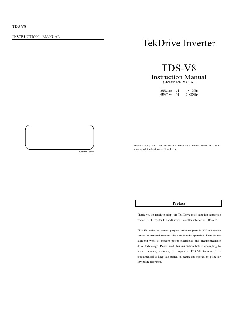 TDSV8 Manual 201609 | PDF | Computing | Electronics