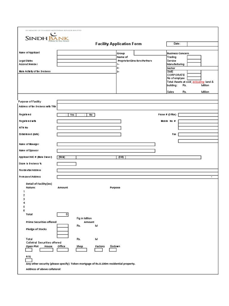 Facility Application for Credit Bureau | PDF | Credit Bureau | Business