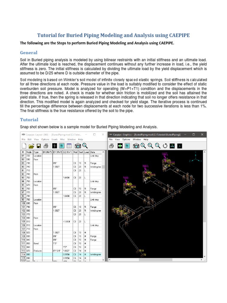 Tutorial For Buried Piping Modeling and Analysis Using CAEPIPE | PDF | Soil | Stress (Mechanics)