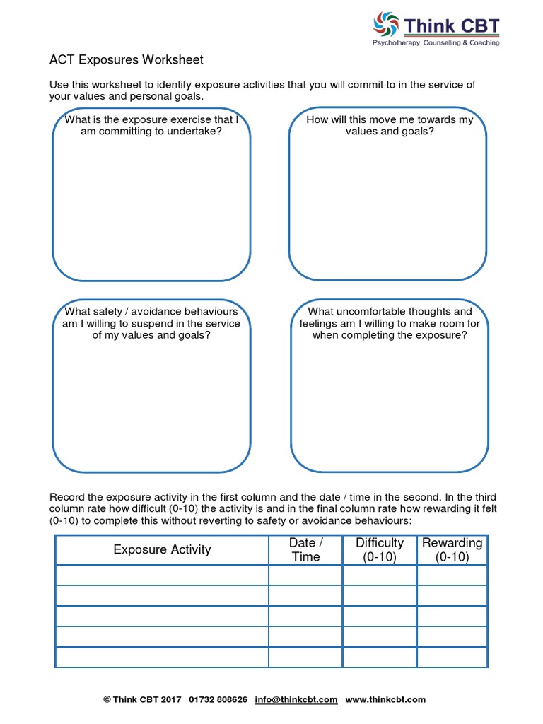 Act Exposures Worksheet Think CBT V 27.11.17 | PDF | Business | Computers
