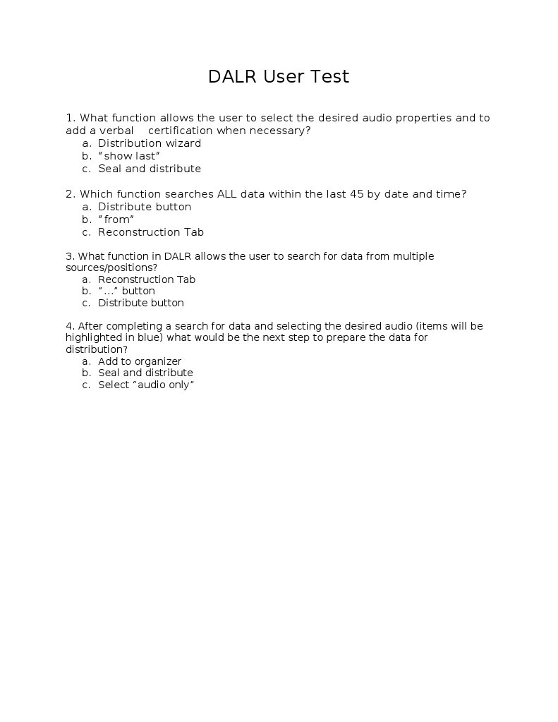 DALR User Test Guide | PDF