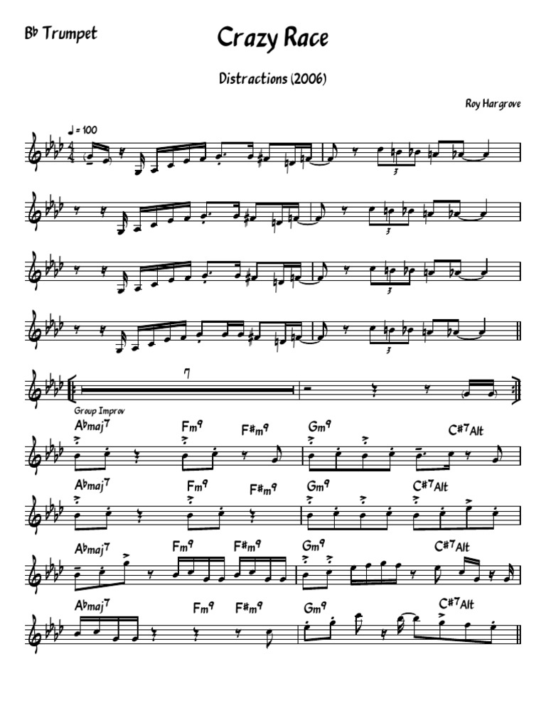 Crazy Race: B Trumpet | PDF | Entertainment (General)