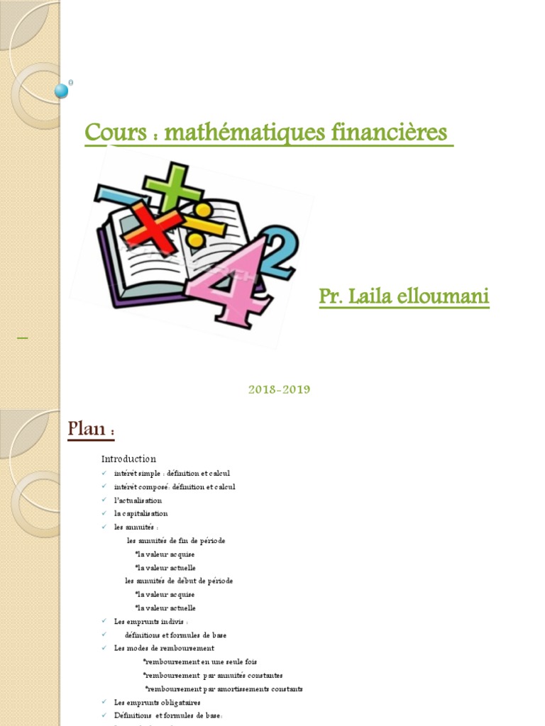 Cours Math Fin | PDF | Prêts | Obligation (Finance)