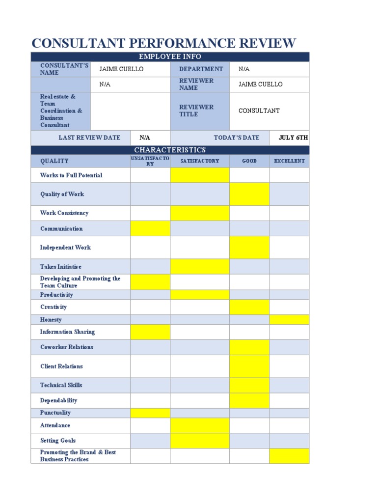 Consultant Evaluation Form | PDF | Consultant | Psychological Concepts