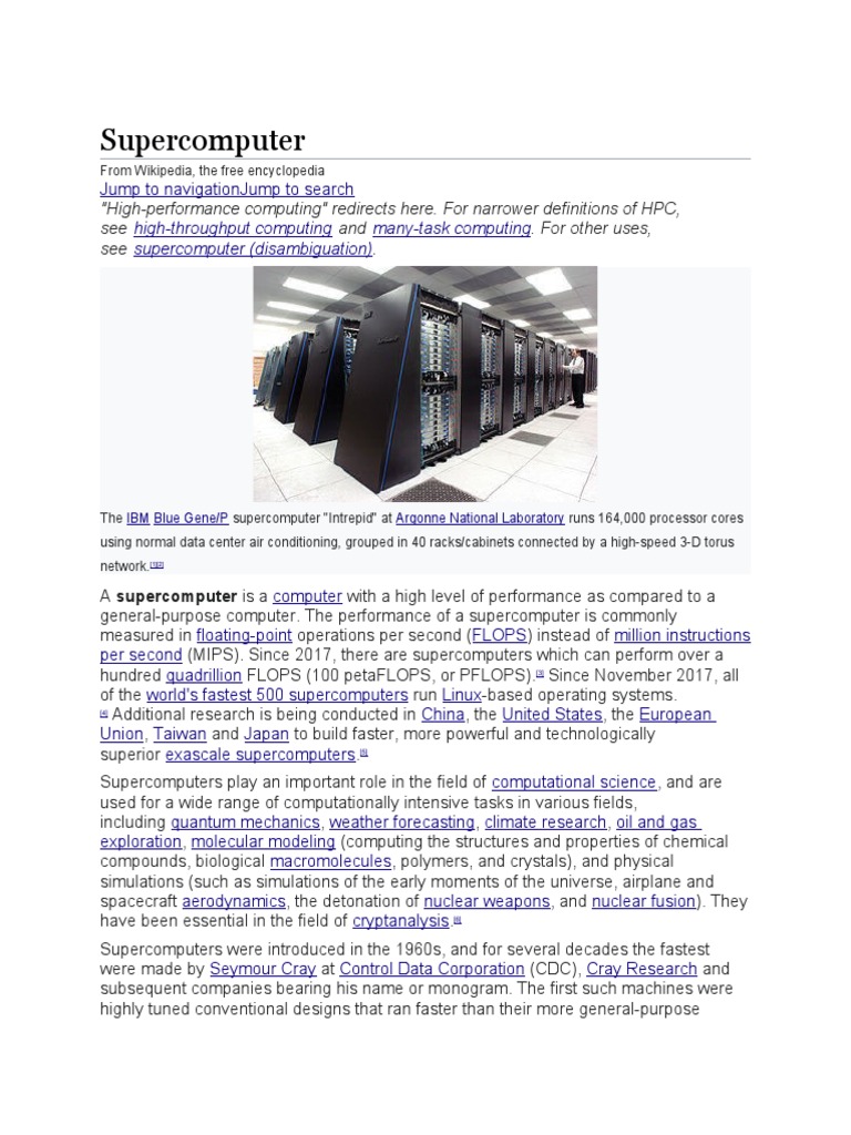 Supercomputer: High-Throughput Computing Many-Task Computing ...