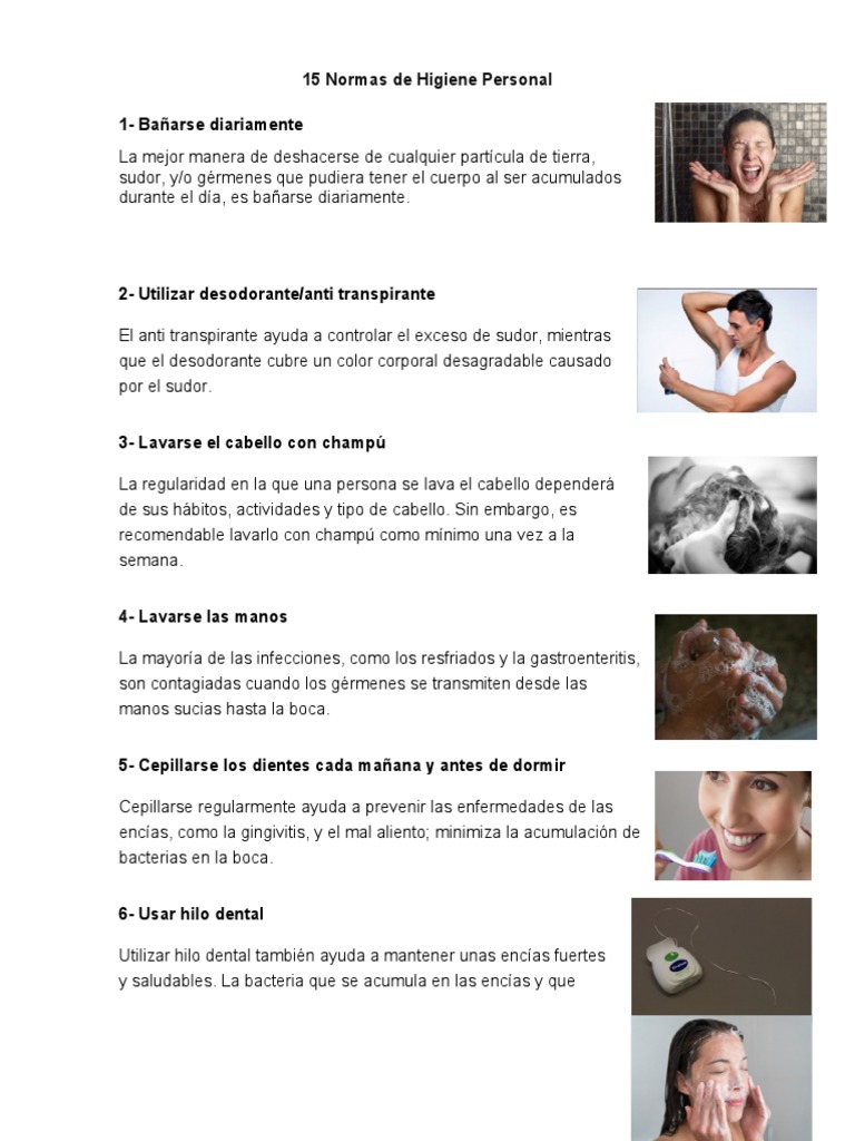 15 Normas de Higiene Personal | PDF | Lentes de contacto ...