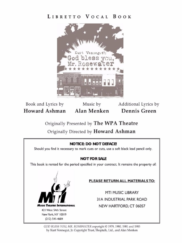 (1979) God Bless You, Mr. Rosewater (MTI) PDF | PDF