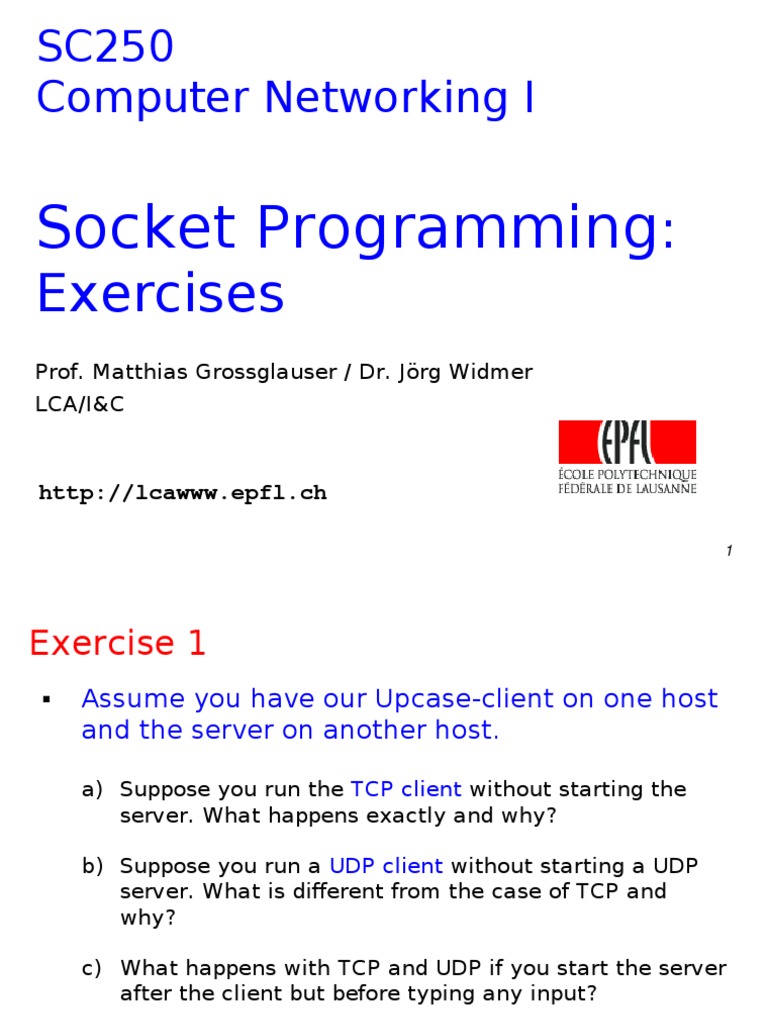 Socket Programming Exercises: Rewriting a UDP Server to Use Multiple Threads | PDF ...