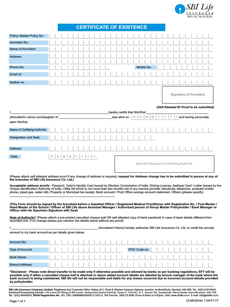 Certificate of Existence Group and Ind Annuity | PDF | Identity ...