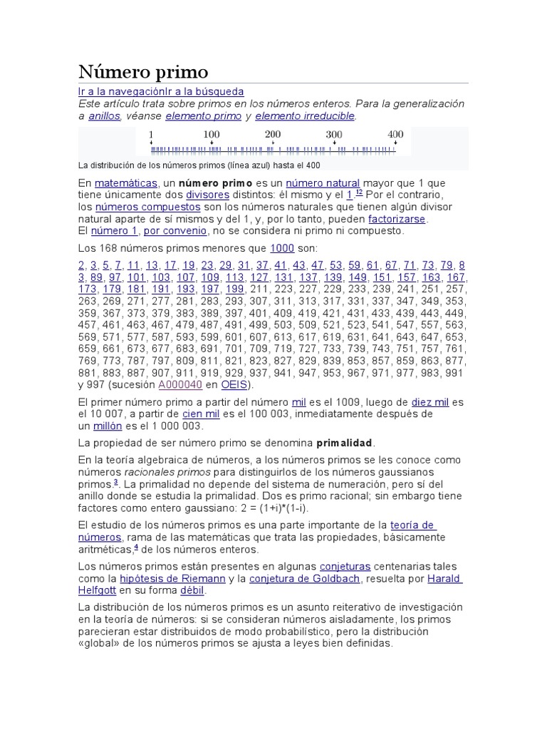 Número Primo | PDF | Número primo | Matemáticas discretas