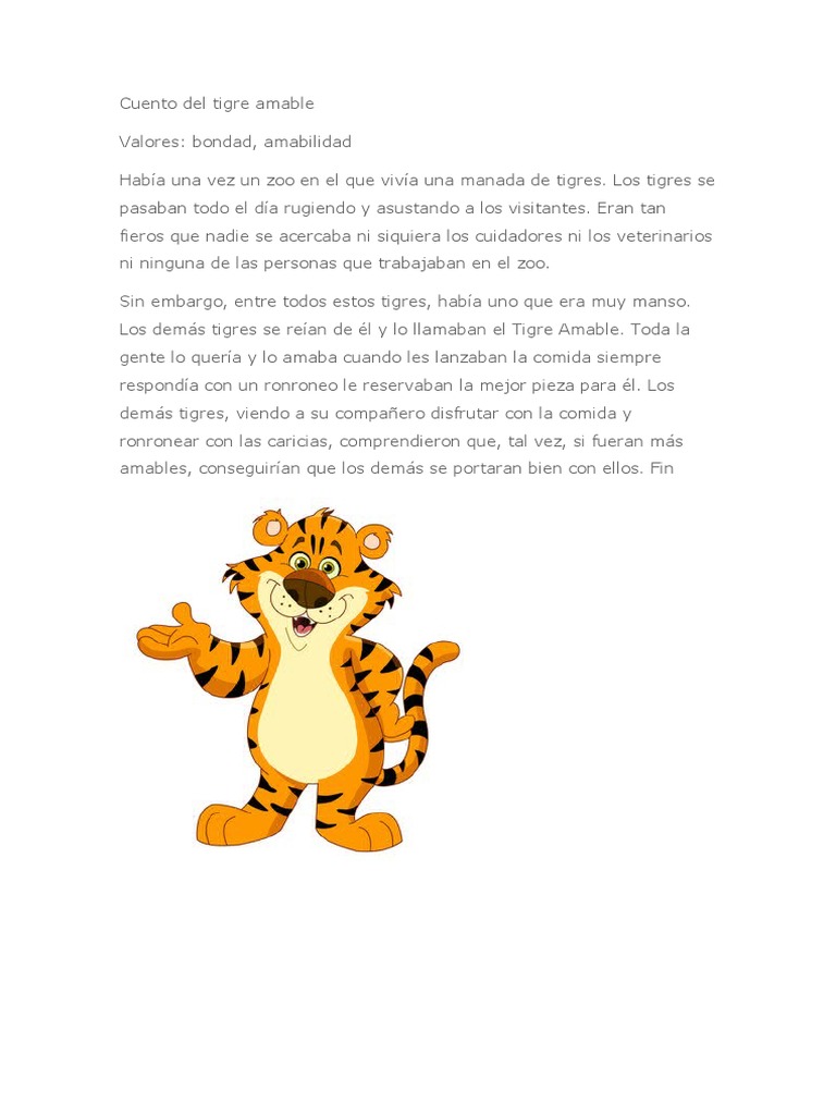 Cuento Del Tigre Amable Pdf