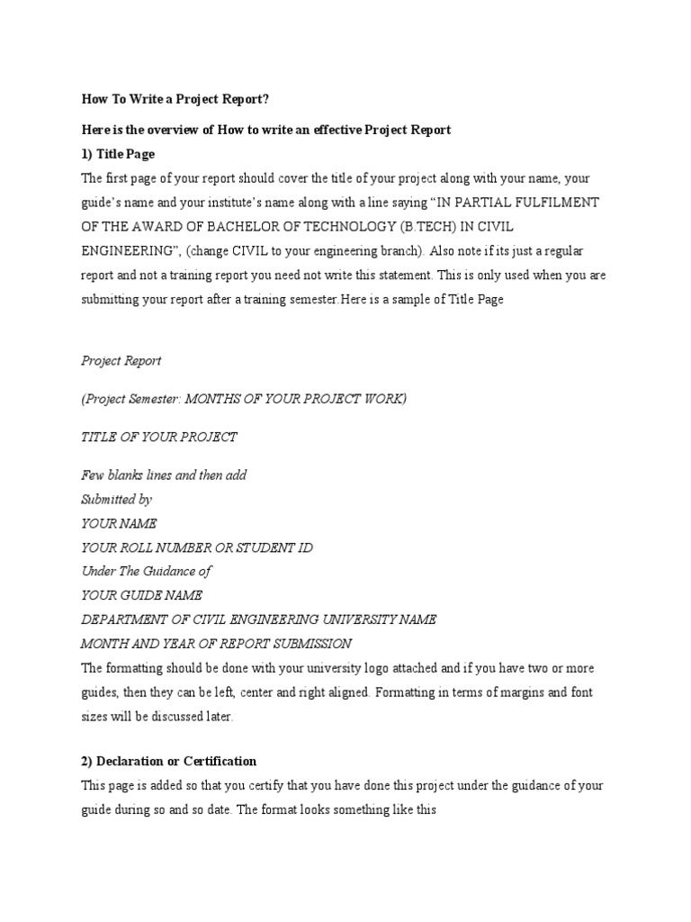 How To Write A Project Report | PDF | Proofreading | Graphics