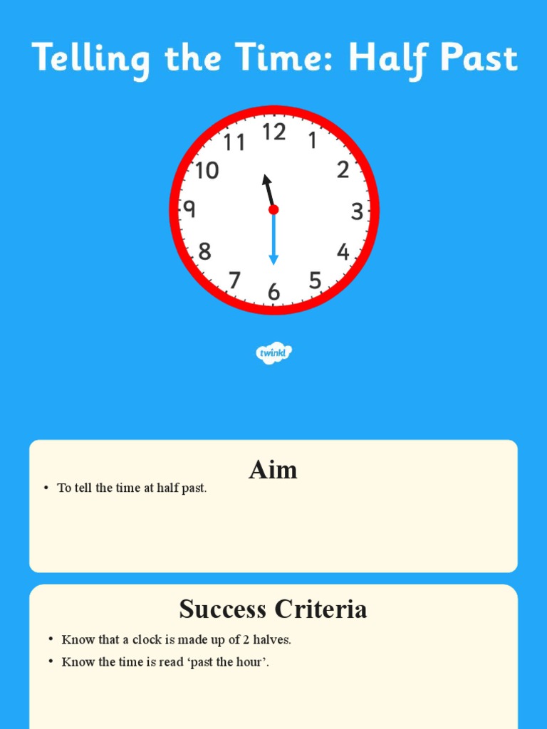 T N 4546 Telling The Time Half Past | PDF