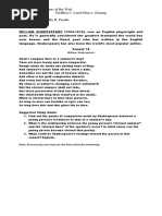 Lesson Plan Sonnet 18 | PDF | Sonnets | Shakespeare's Sonnets