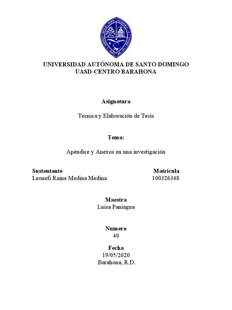 Apendice y Anexos | PDF | Información | Citación