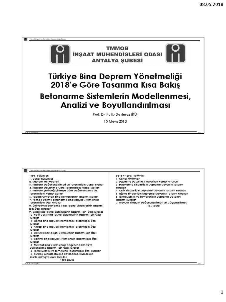 TBDY 2018 Özet | PDF