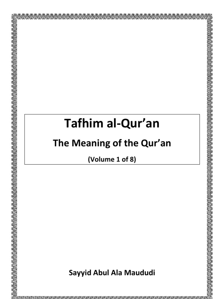 Tafhim Al-Qur'an Vol 1 | PDF | Surah | Quran
