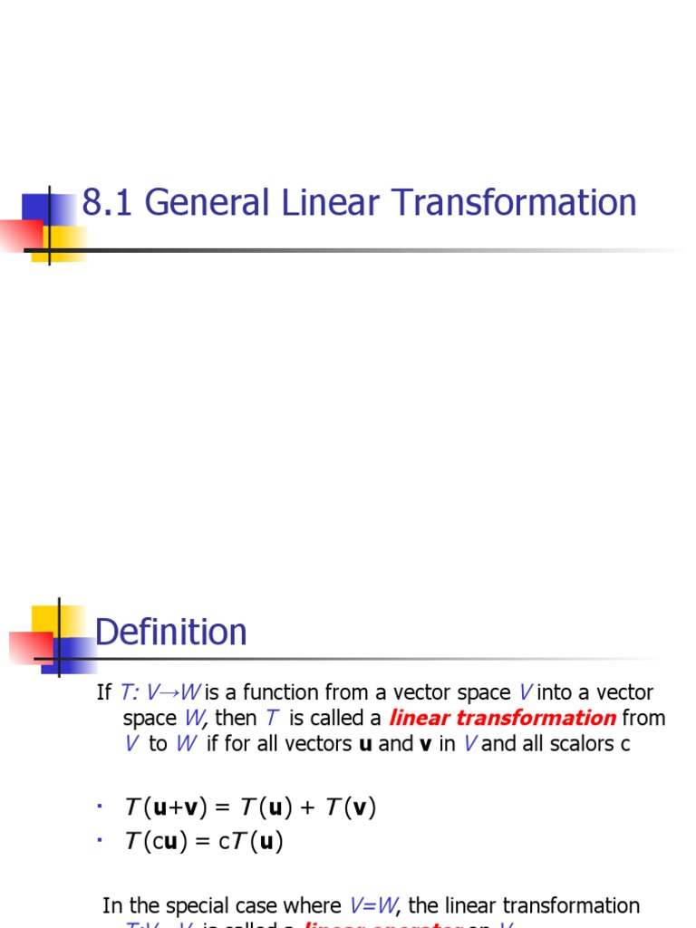 General Linear Transformations | PDF | Linear Map | Operator (Mathematics)
