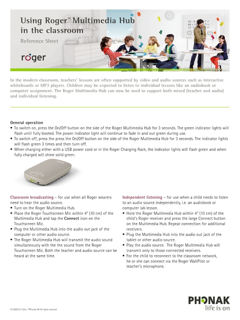 Using Roger Multimedia Hub in The Classroom: Reference Sheet | PDF ...