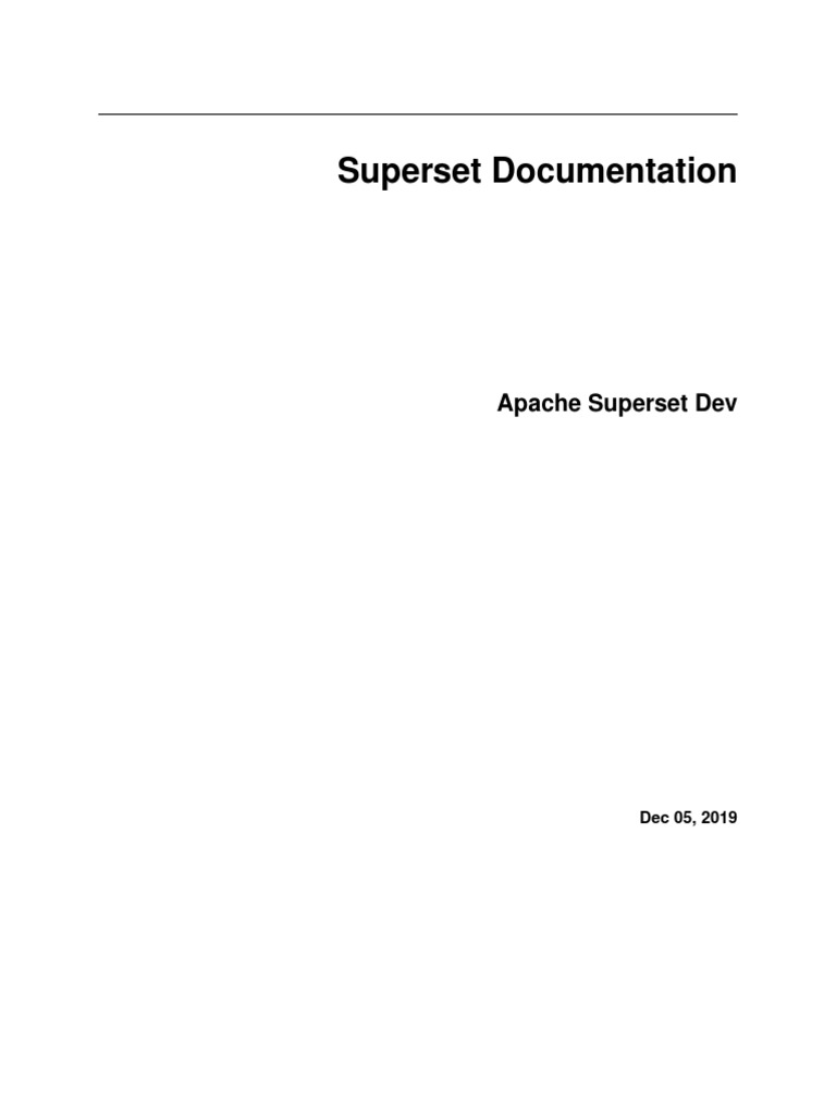 Apache Superset Readthedocs Io en Latest PDF | PDF | Database Index ...