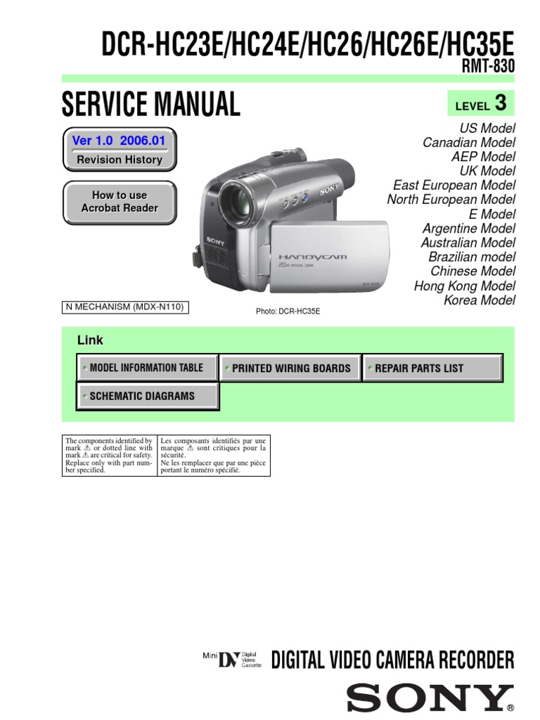 DCR-HC23 24 26 35 L3 v1.0 | PDF | Soldering | Solder