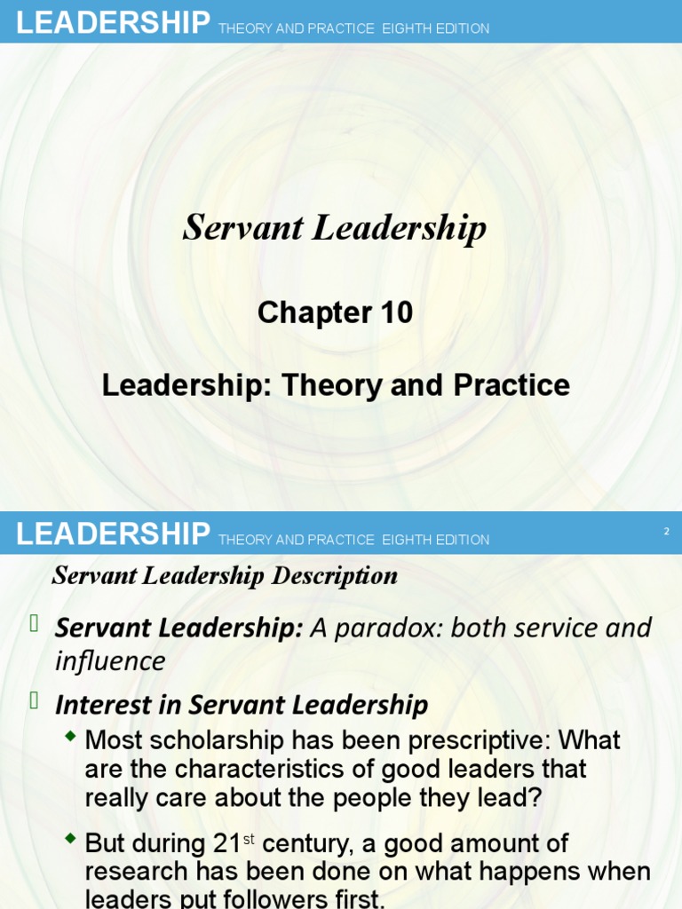 Servant Leadership: Leadership: Theory and Practice | PDF | Servant ...