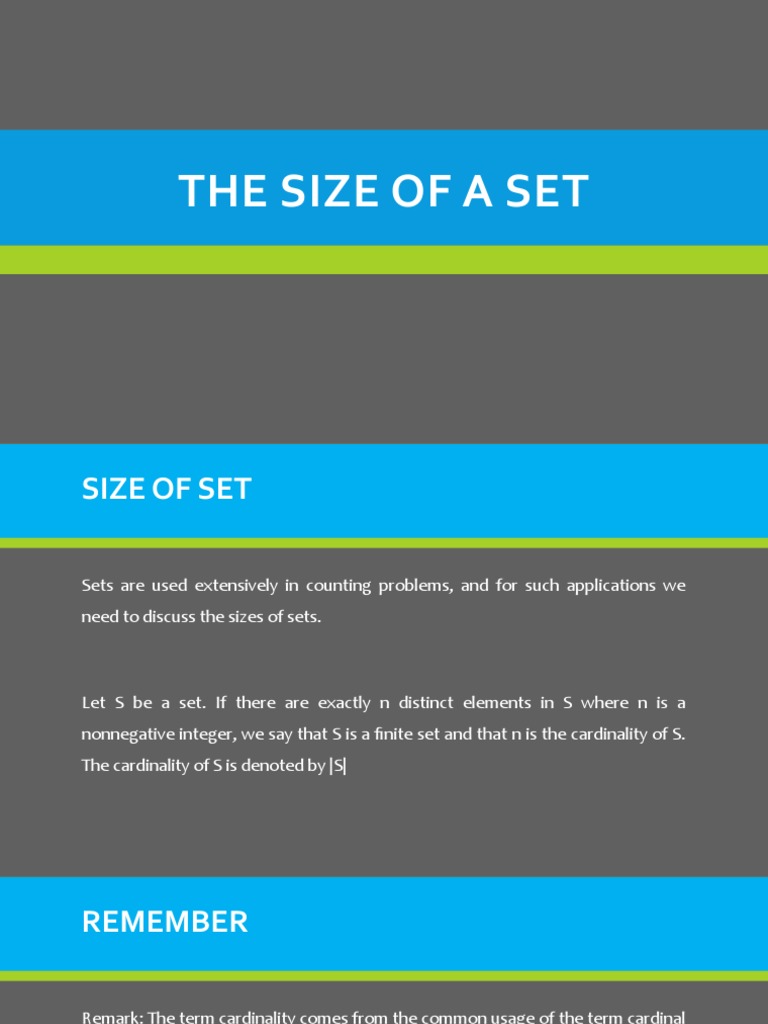 Ms-101-Introduction To Size of Sets and Power Sets | PDF | Set ...